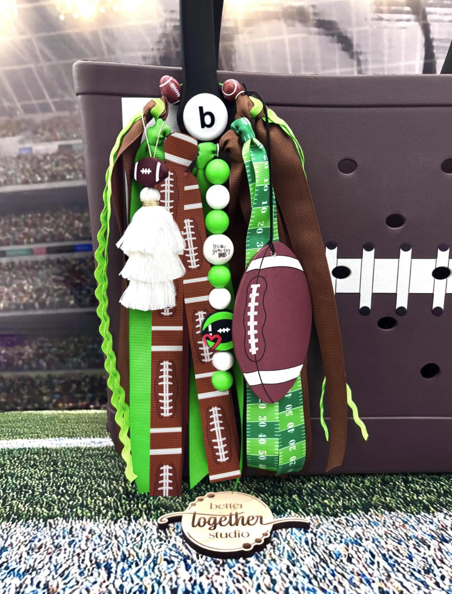 Personalized Football Mom Bag Tassel, Football Keychain, Football Mom ...