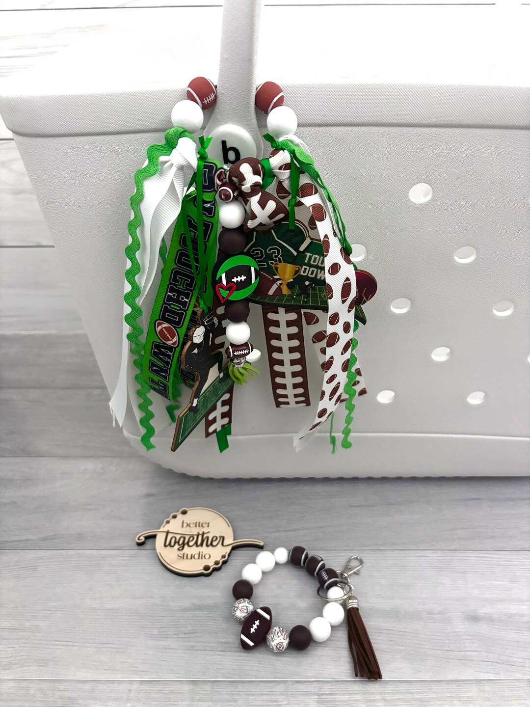 Personalized Football Mom Bag Charm, Football Keychain, Football Mom ...