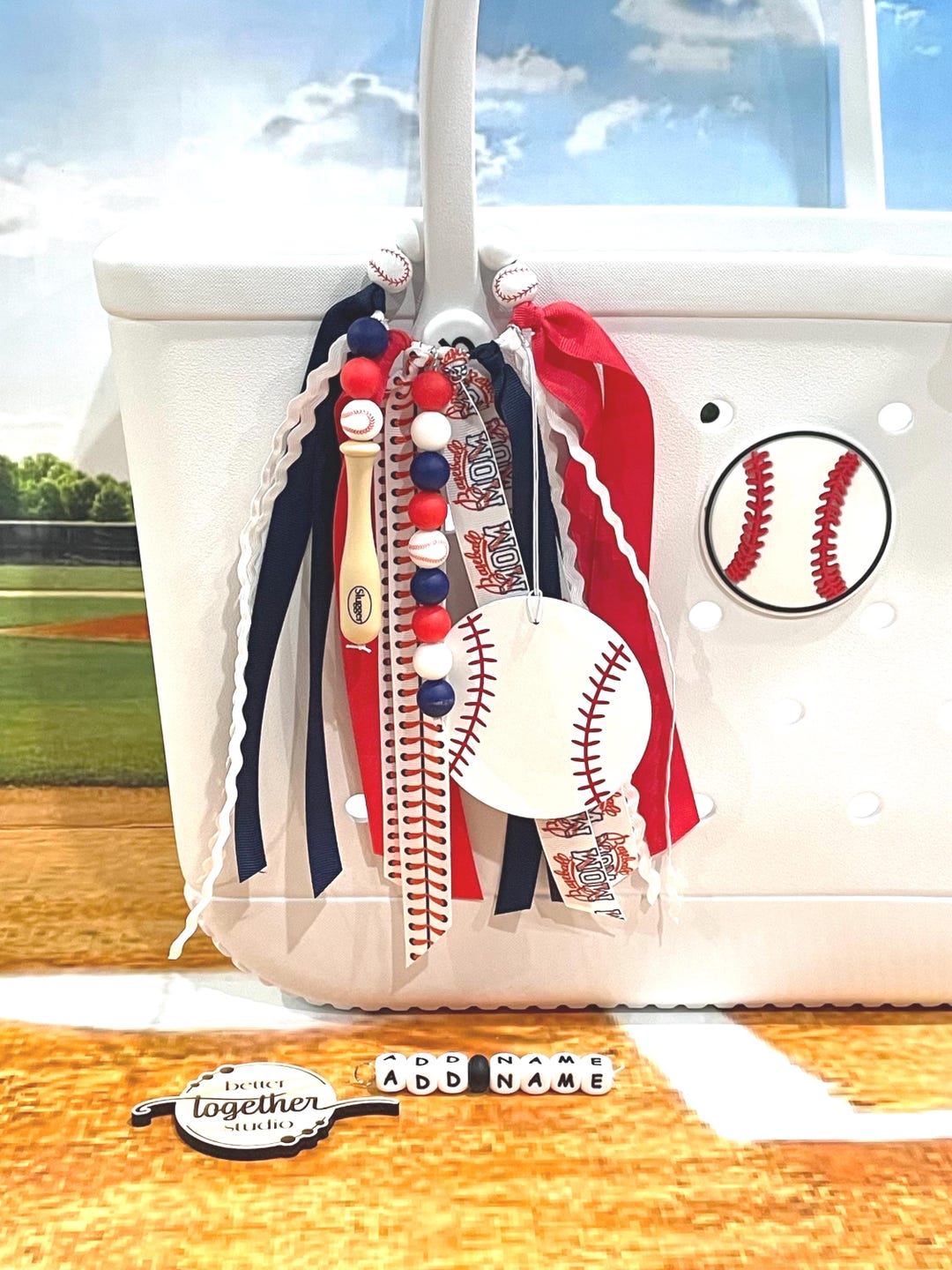 Personalized Baseball Mom Bag Tassel, Baseball Keychain Wristlet ...