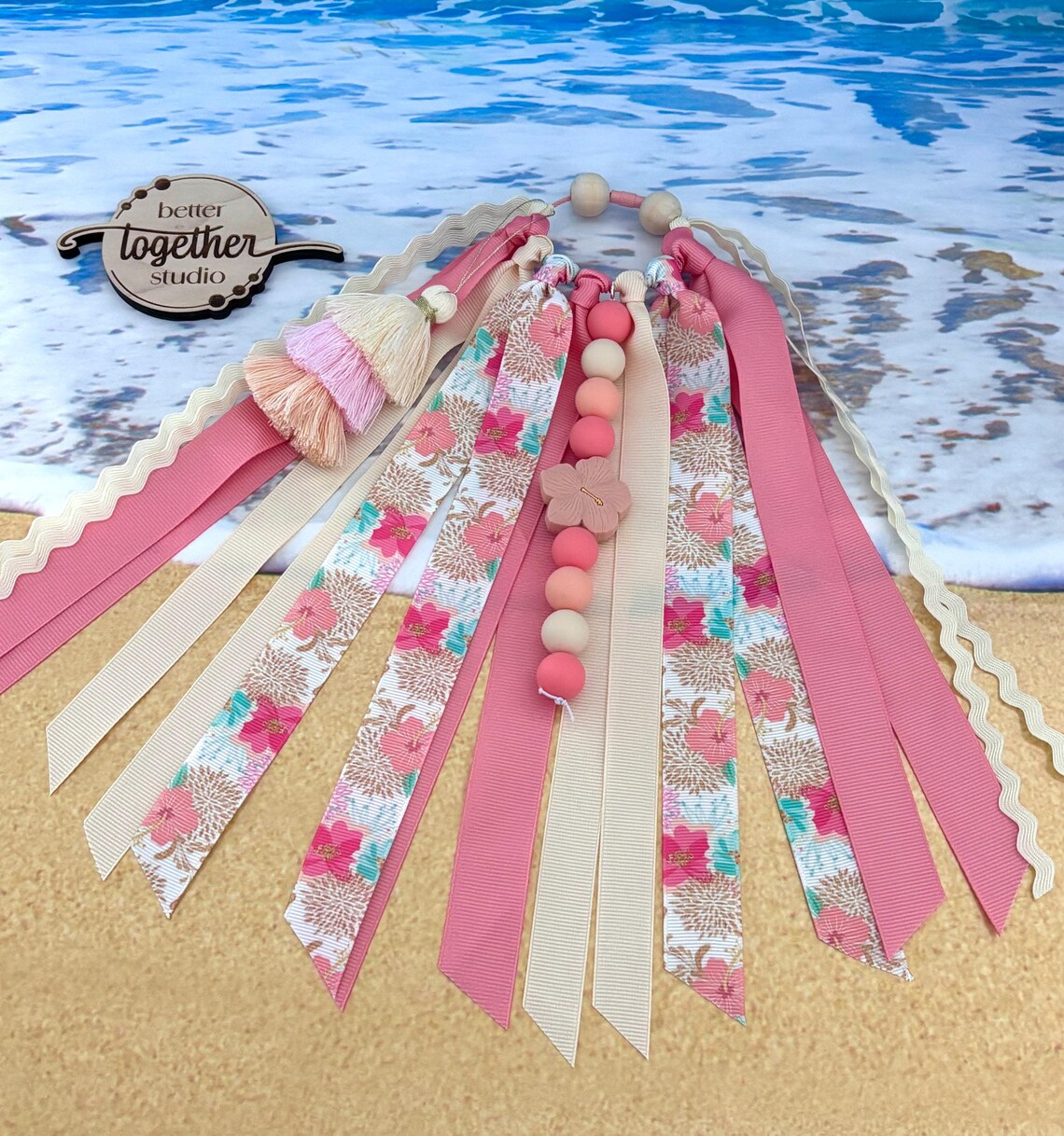Coral Bogg Bag Tassel, Hibiscus Flower Bogg Bag, Coral Bogg Bag Charm ...