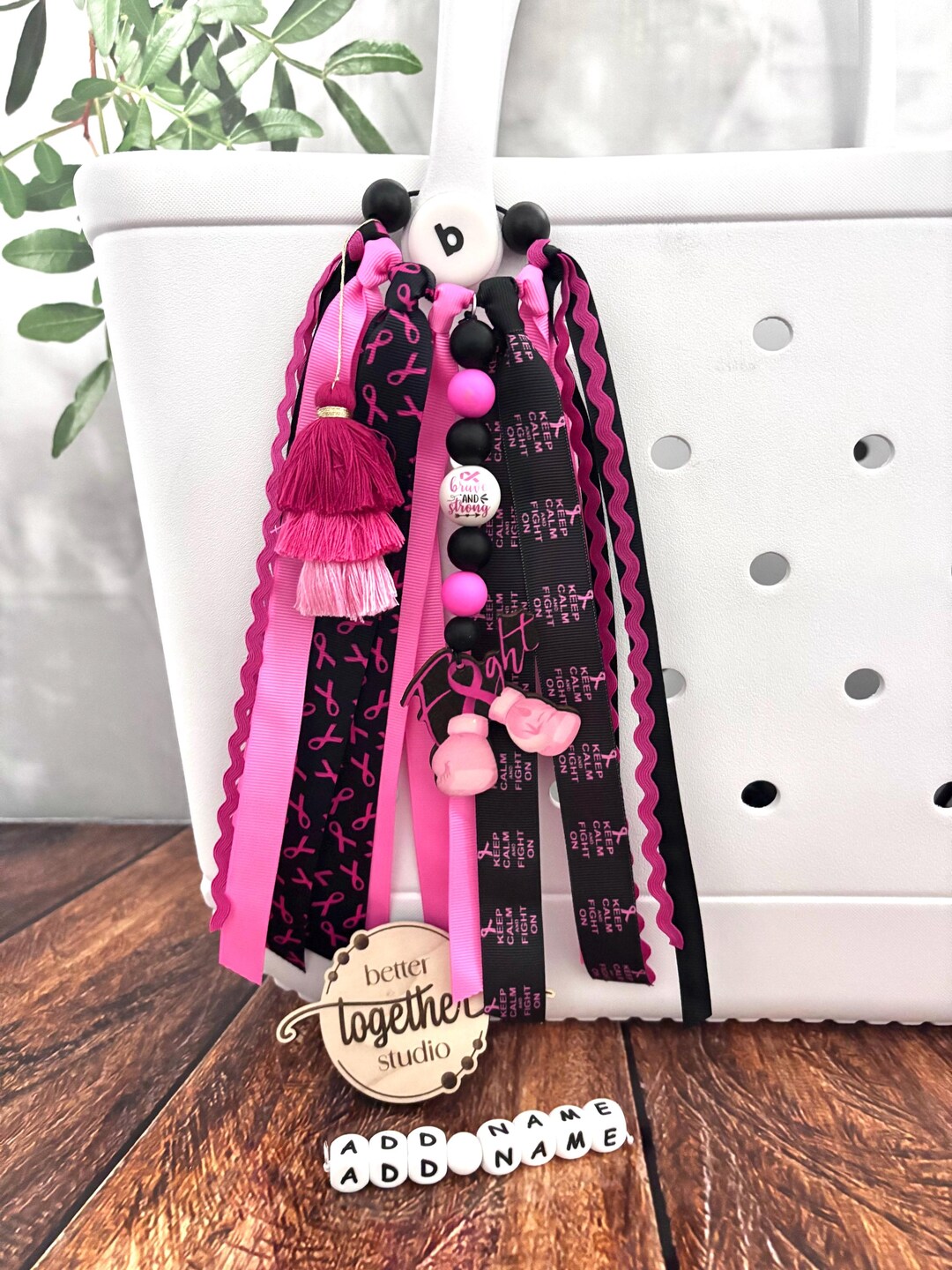 Breast Cancer Awareness Bag Tassel | Breast Cancer Awareness Bag Charm ...