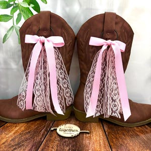 Light Pink Lace Boot Bows, Boot Bows, Lacey Bows for Boots, Pair, Boots ...