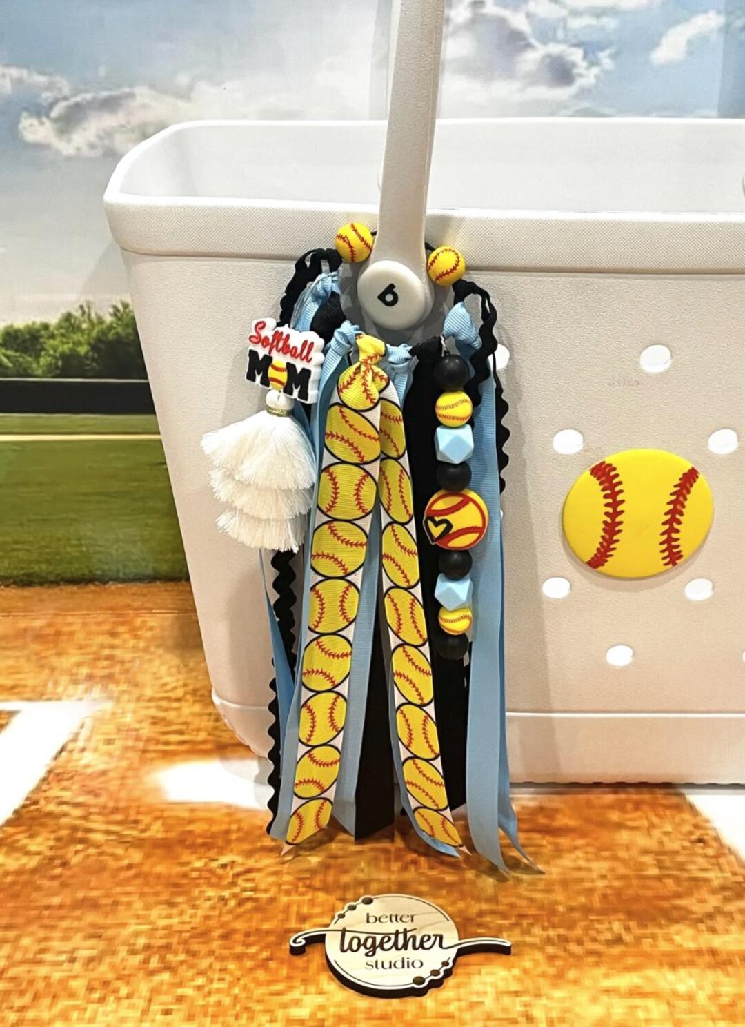 Softball Mom, Softball Bag Charm, Softball Stanley Tag, Softball ...