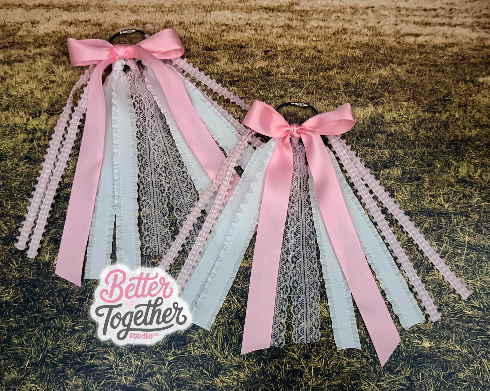 Pink and White Country Concert Boot Bows | Pink and White Boot Bows ...