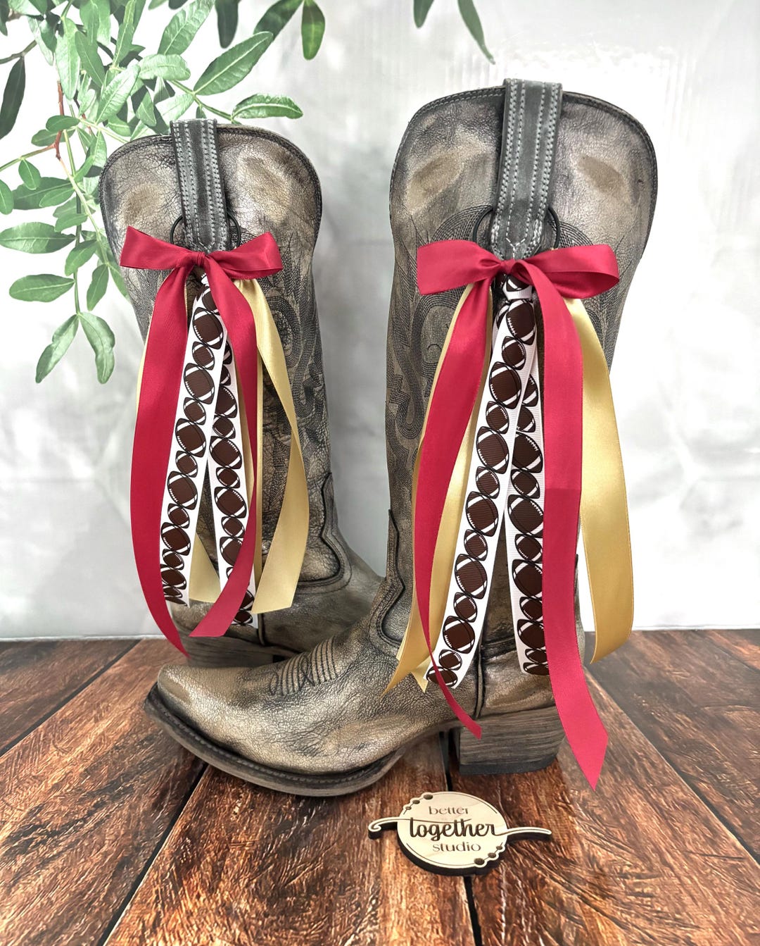 Texas Game Day Bows | College Gameday Boot Bows | Garnet & Gold Boot ...