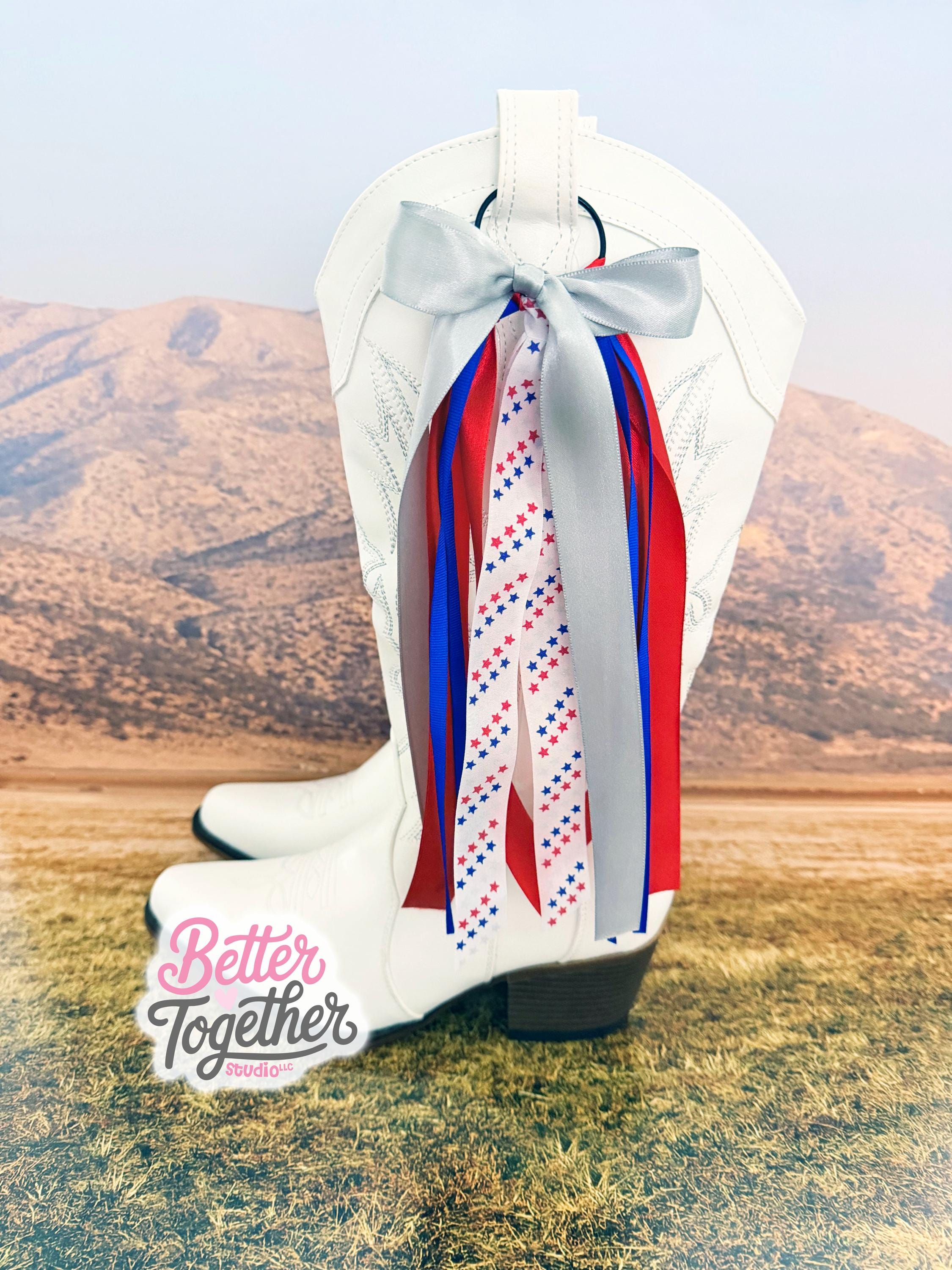 TRENDING Patriotic Boot Bows | Red Blue and White Boot Bows | Country ...