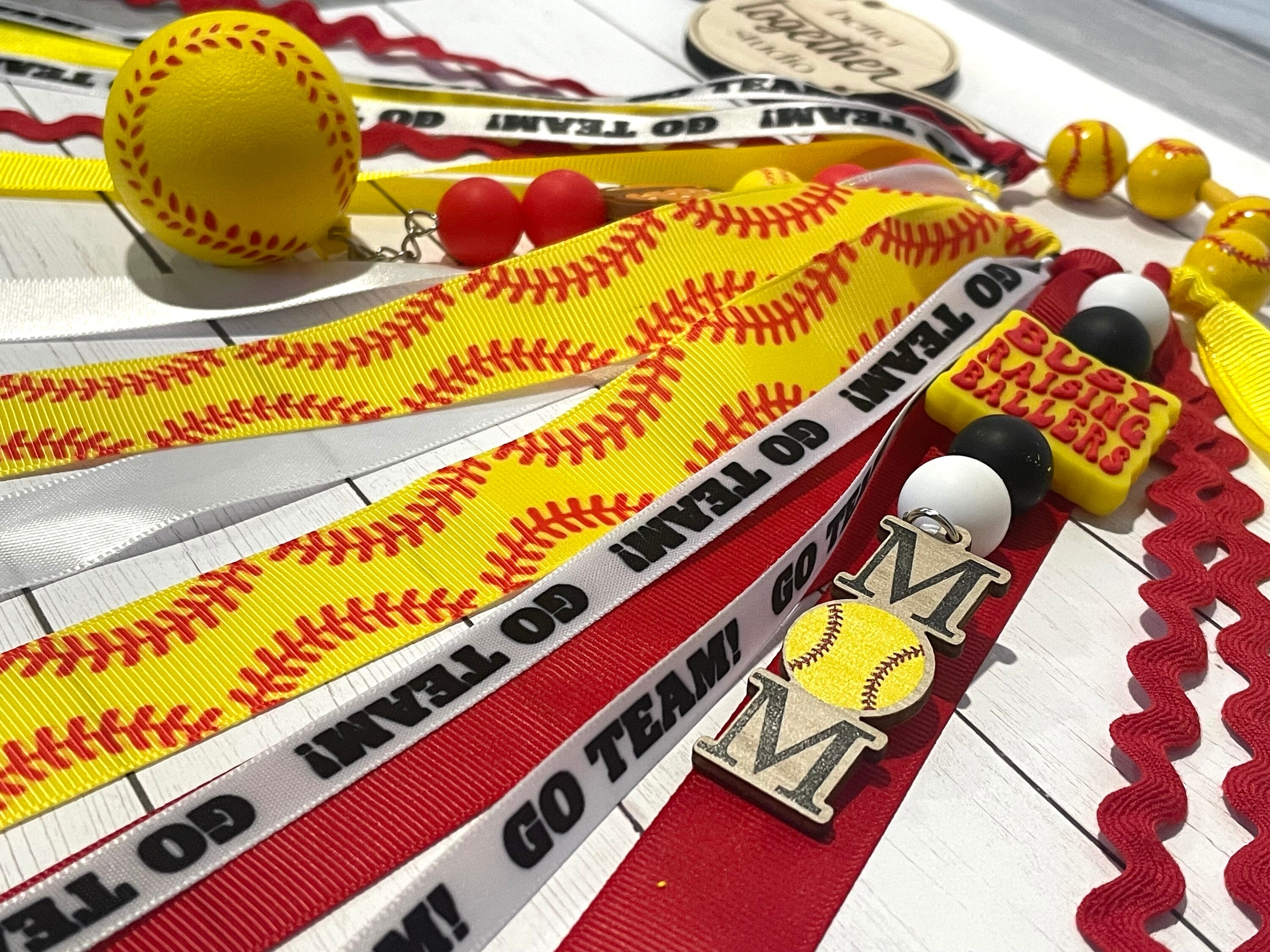 Personalized, Raising Ballers, Softball Mom, Softball Bag Charm ...