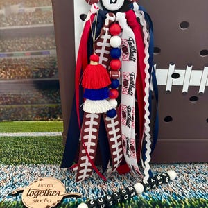 Personalized Football Mom Bag Charm, Football Keychain Wristlet ...