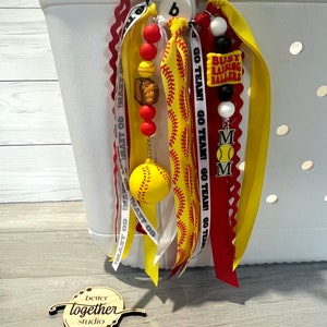 Personalized, Raising Ballers, Softball Mom, Softball Bag Charm ...