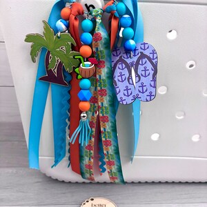 Flip Flop Bogg Bag Charm, Summer Bag Charm, Pool Bag Tassel - Etsy