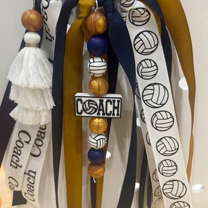 Personalized Volleyball Coach Bag Charm, Volleyball Coach Keychain ...