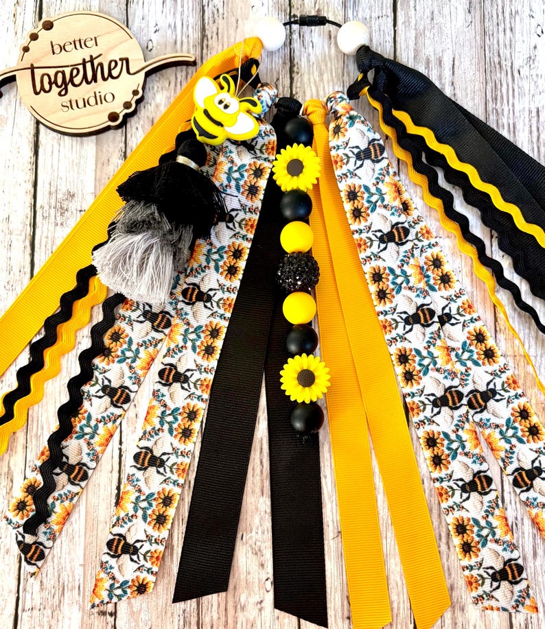 Bumble Bee Bogg Bag Charm, Bumble Bee Bogg Bag Tassel, Summer Bag Charm ...