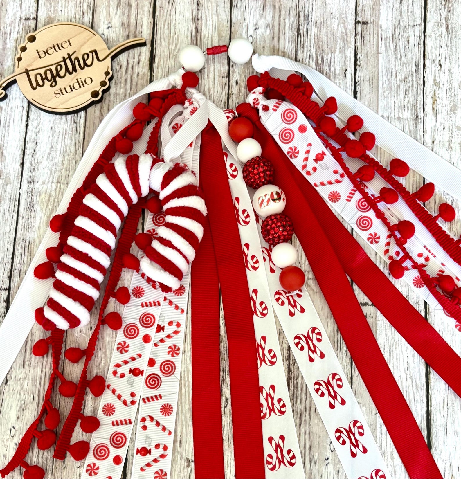 Peppermint Candy Cane Bag Charm, Candy Cane Bogg Bag Tassel, Christmas ...
