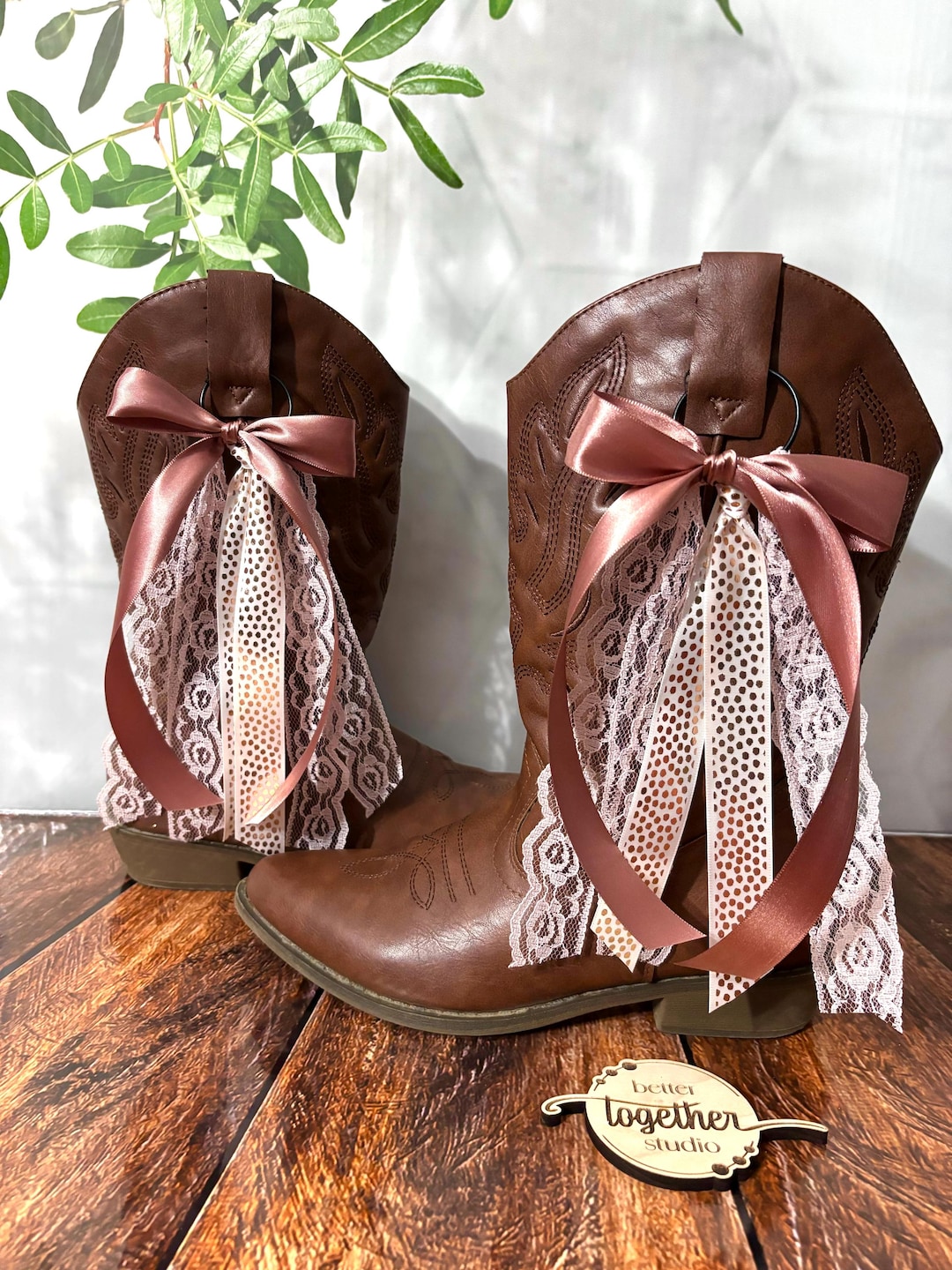 Blush Boot Bows, Rose Gold Boot Bows, Rose Gold Bows for Boots, Pair ...