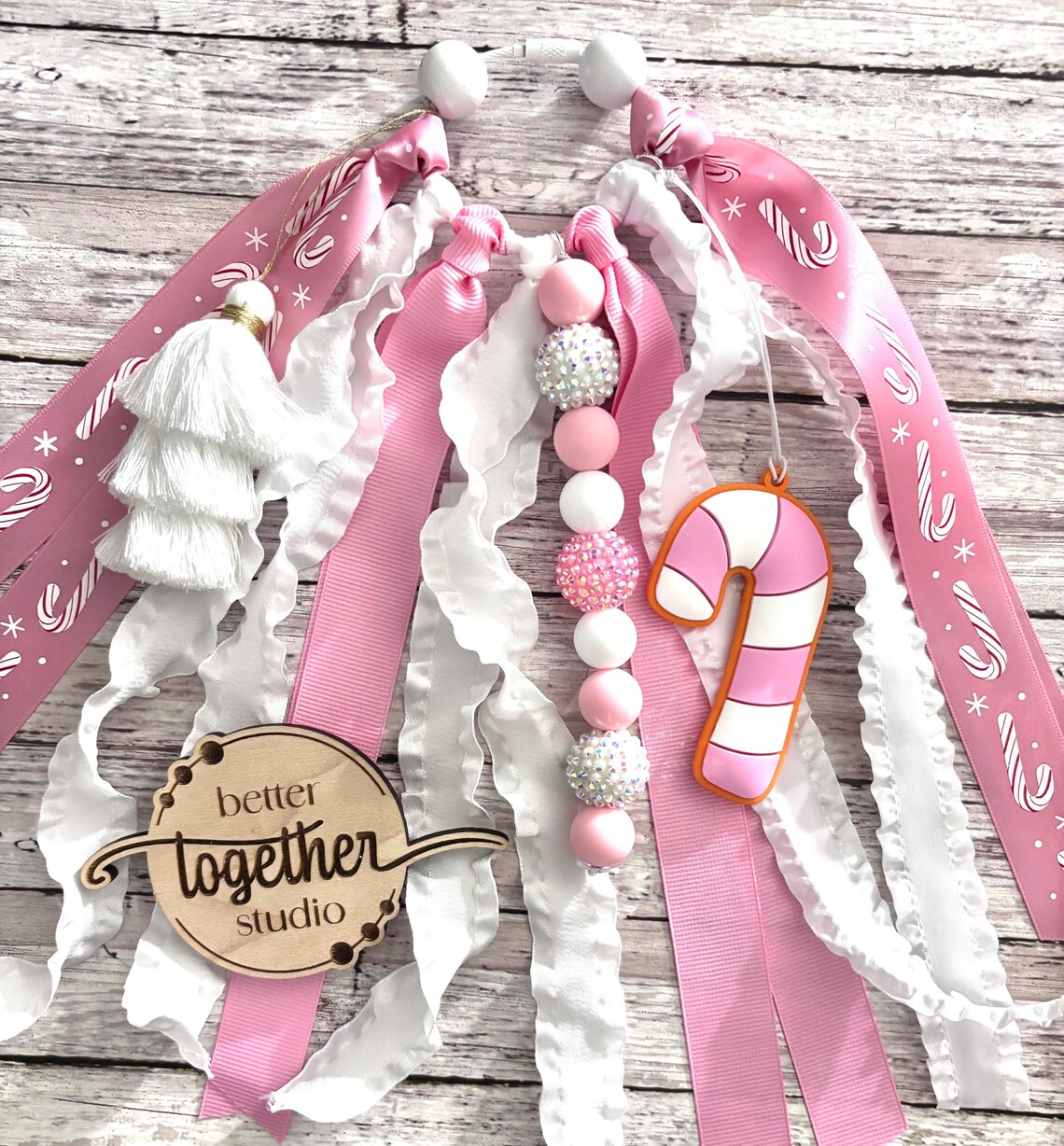 Peppermint Candy Cane Bag Charm, Candy Bogg Bag Tassel, Christmas Bag ...