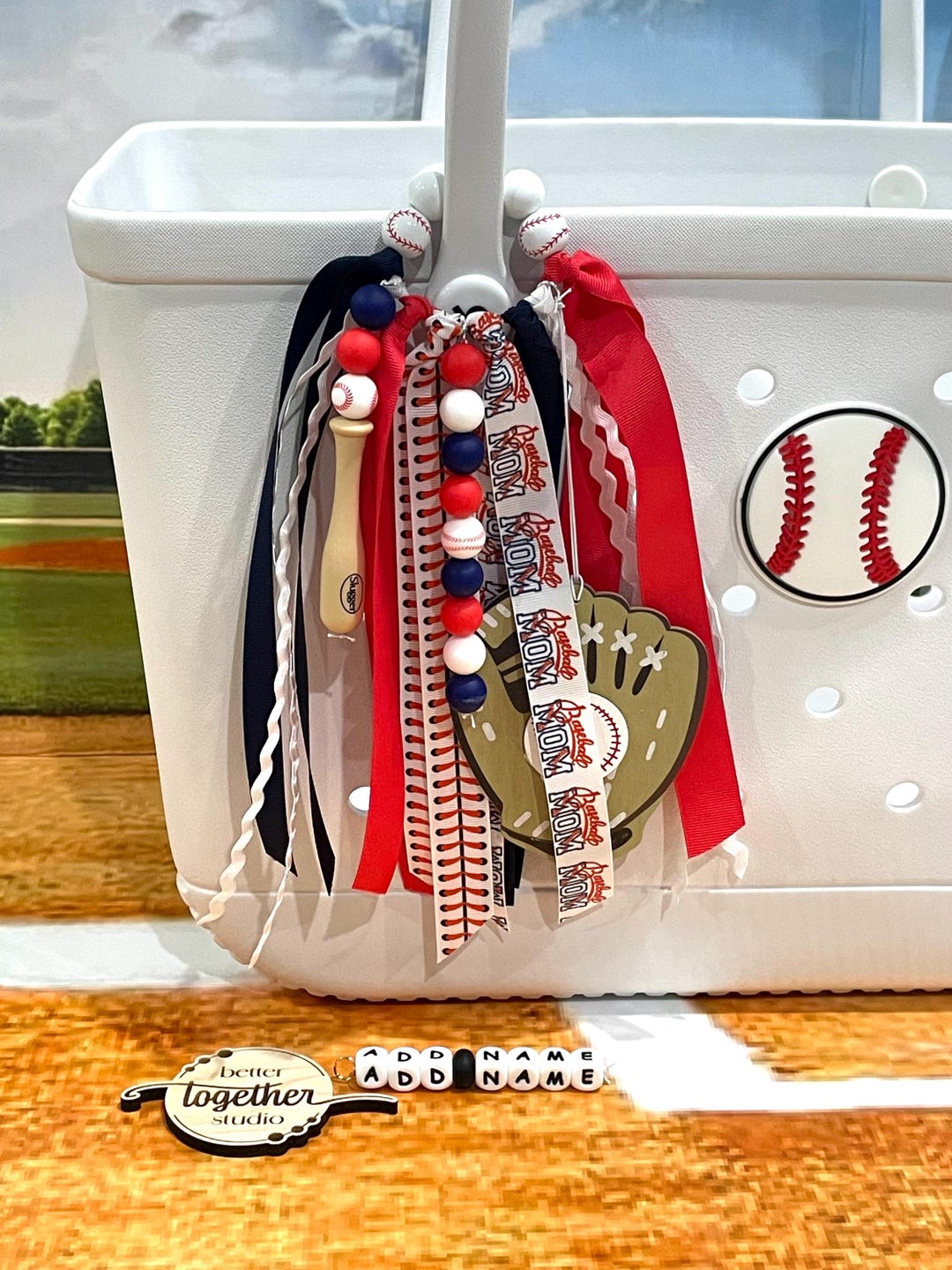 Personalized Baseball Mom Bag Tassel, Baseball Keychain Wristlet ...