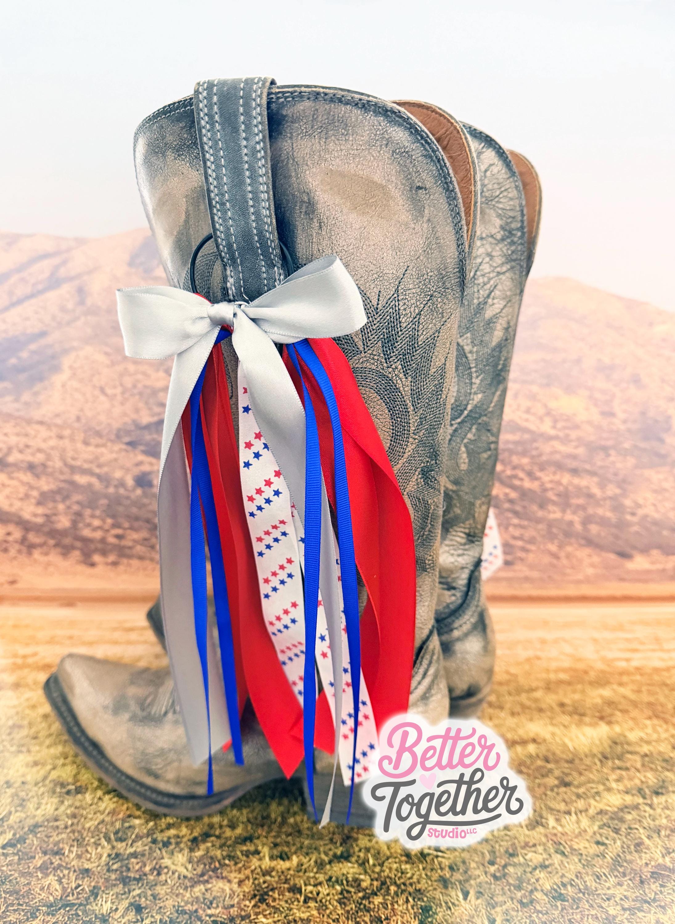TRENDING Patriotic Boot Bows | Red Blue and White Boot Bows | Country ...
