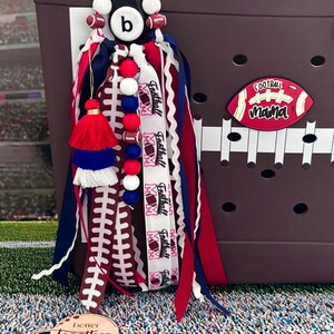 Personalized Football Mom Bag Charm, Football Keychain Wristlet ...