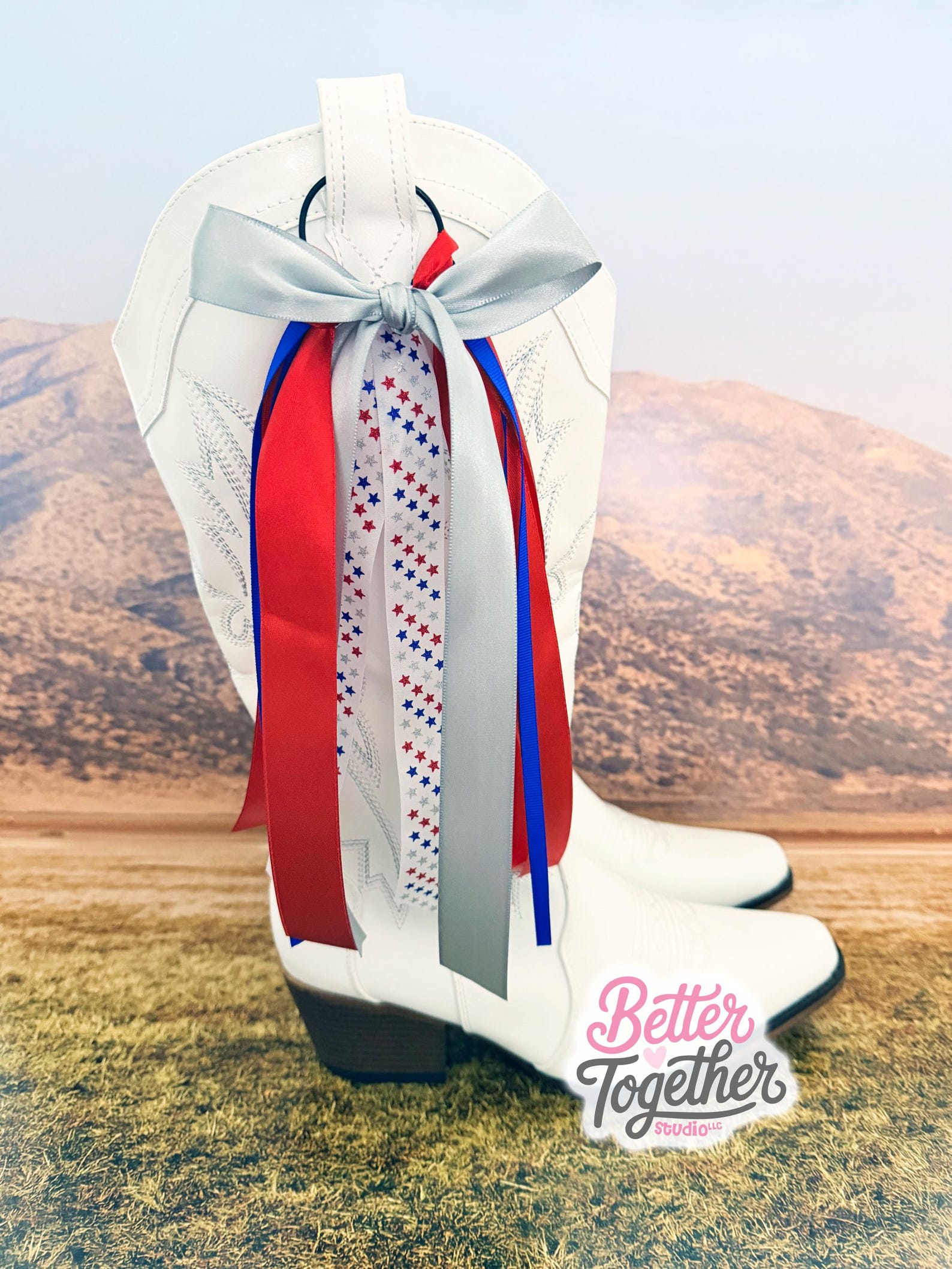 TRENDING Patriotic Boot Bows | Red Blue and White Boot Bows | Country ...