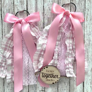 Pink and White Country Concert Boot Bows | Pink and White Boot Bows ...