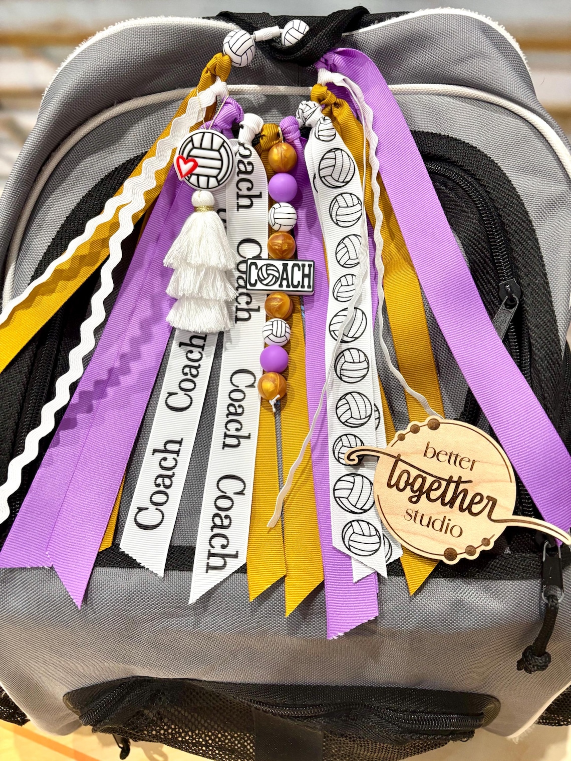Personalized Volleyball Coach Bag Charm, Volleyball Coach Keychain ...