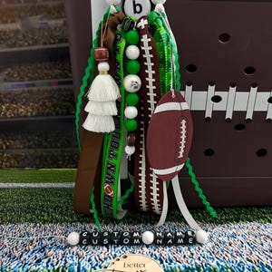 Personalized Football Mom Bag Tassel, Football Keychain, Football Mom ...