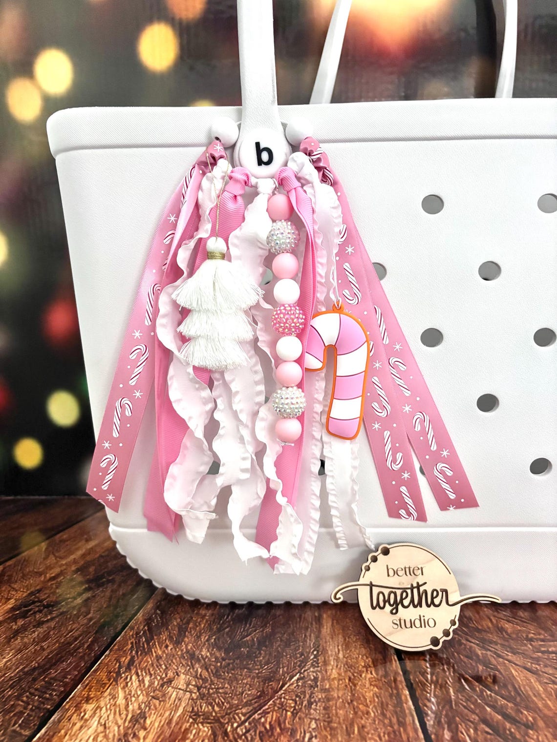 Peppermint Candy Cane Bag Charm, Candy Bogg Bag Tassel, Christmas Bag ...