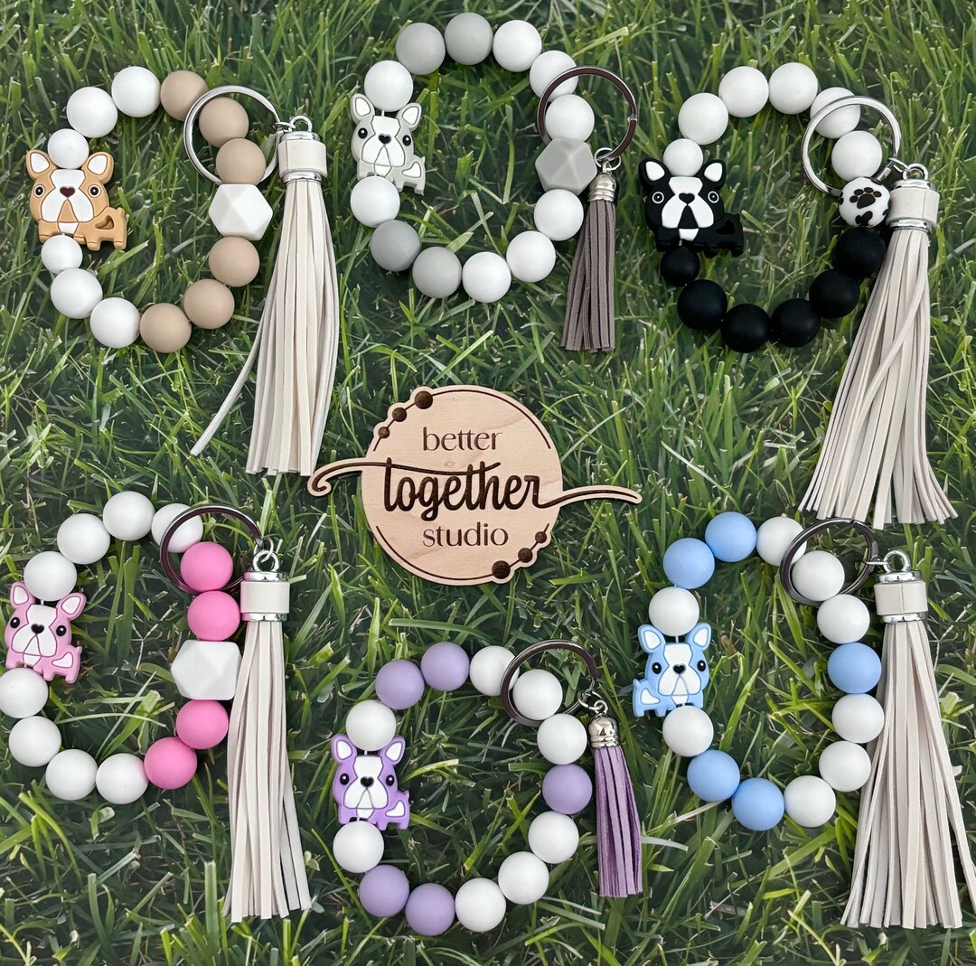 French Bulldog Wristlet Keychain, Frenchie Wristlet Keychain Frenchie ...