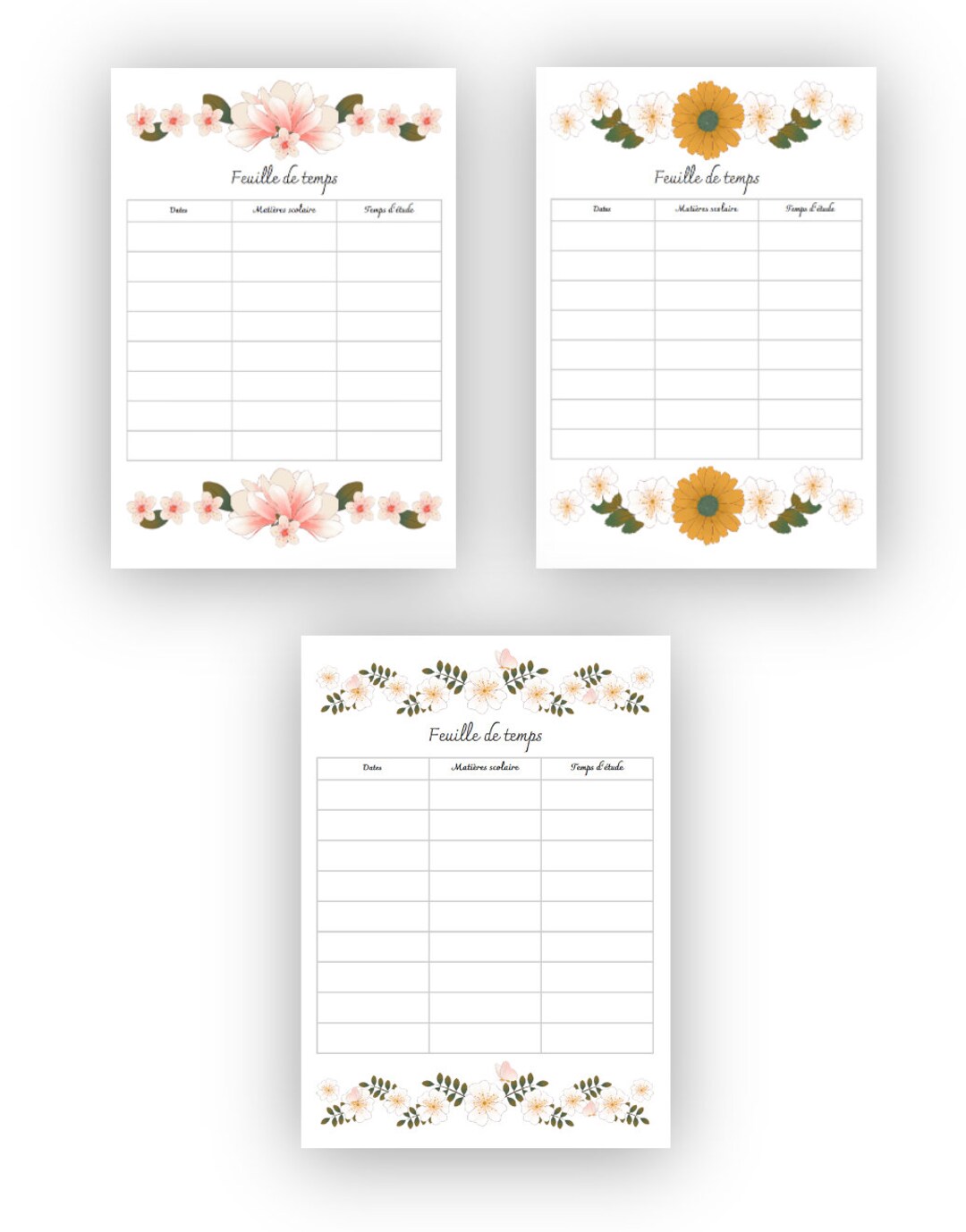 Study Timesheet - Etsy