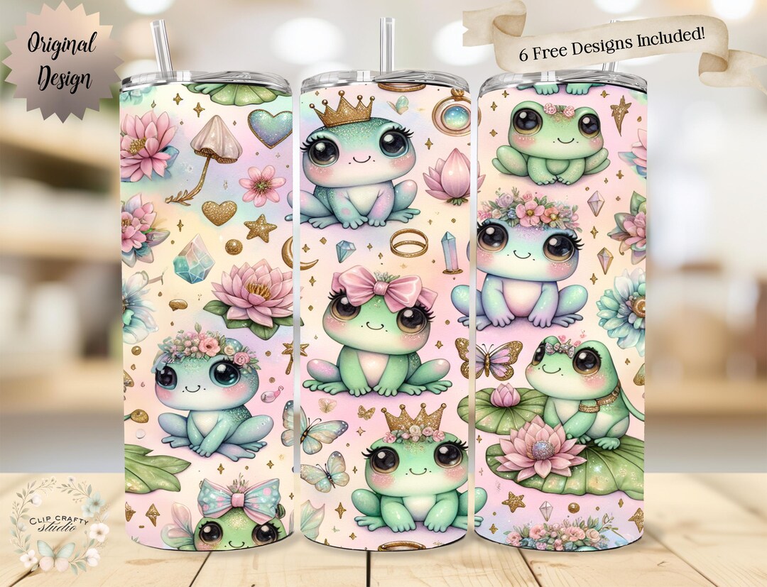 Cute Frogs Pastel Rainbow 20oz Tumbler PNG, Pastel Watercolor Frogs ...