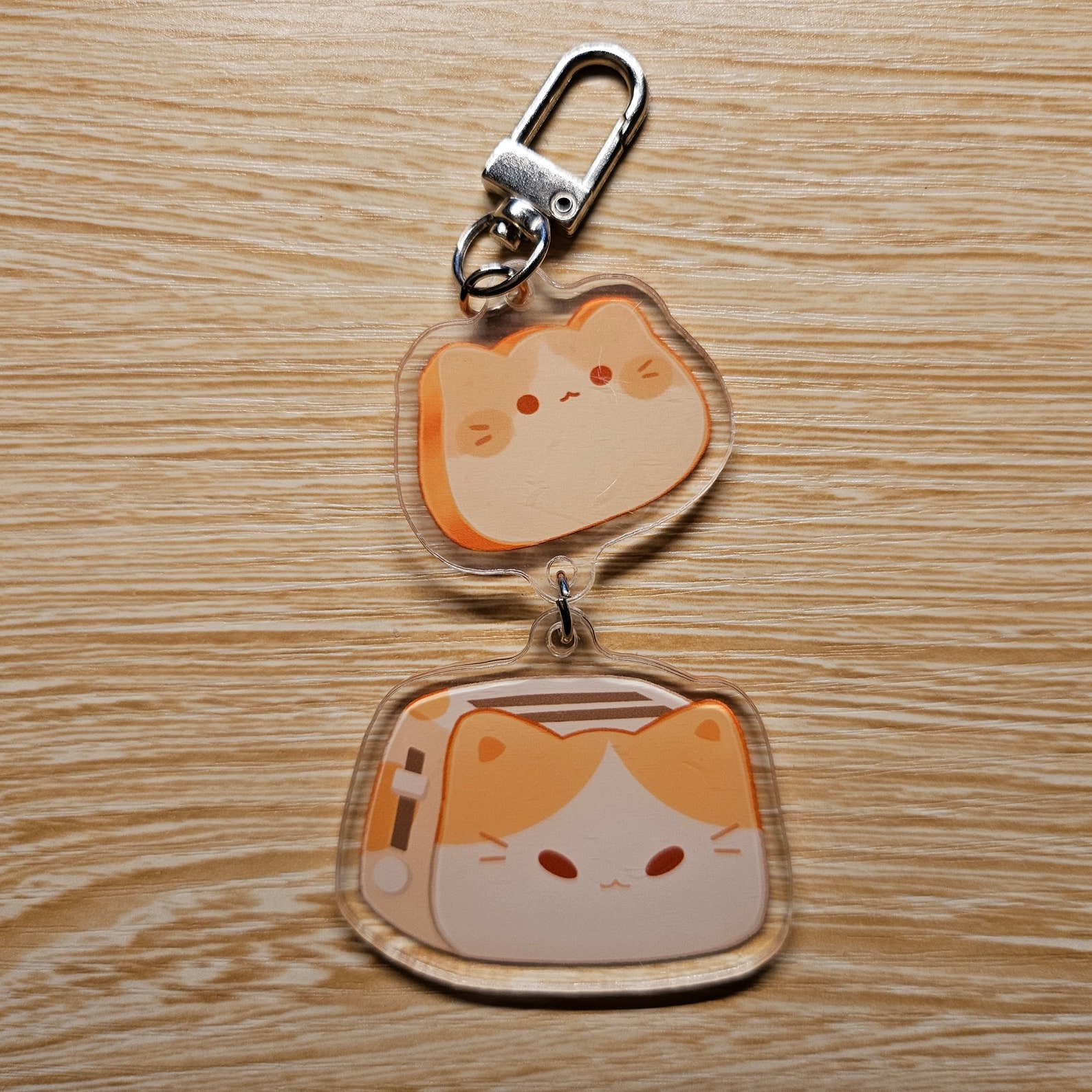 Toaster Bread Cat Frog Linking Charm Acrylic Keychain - Etsy