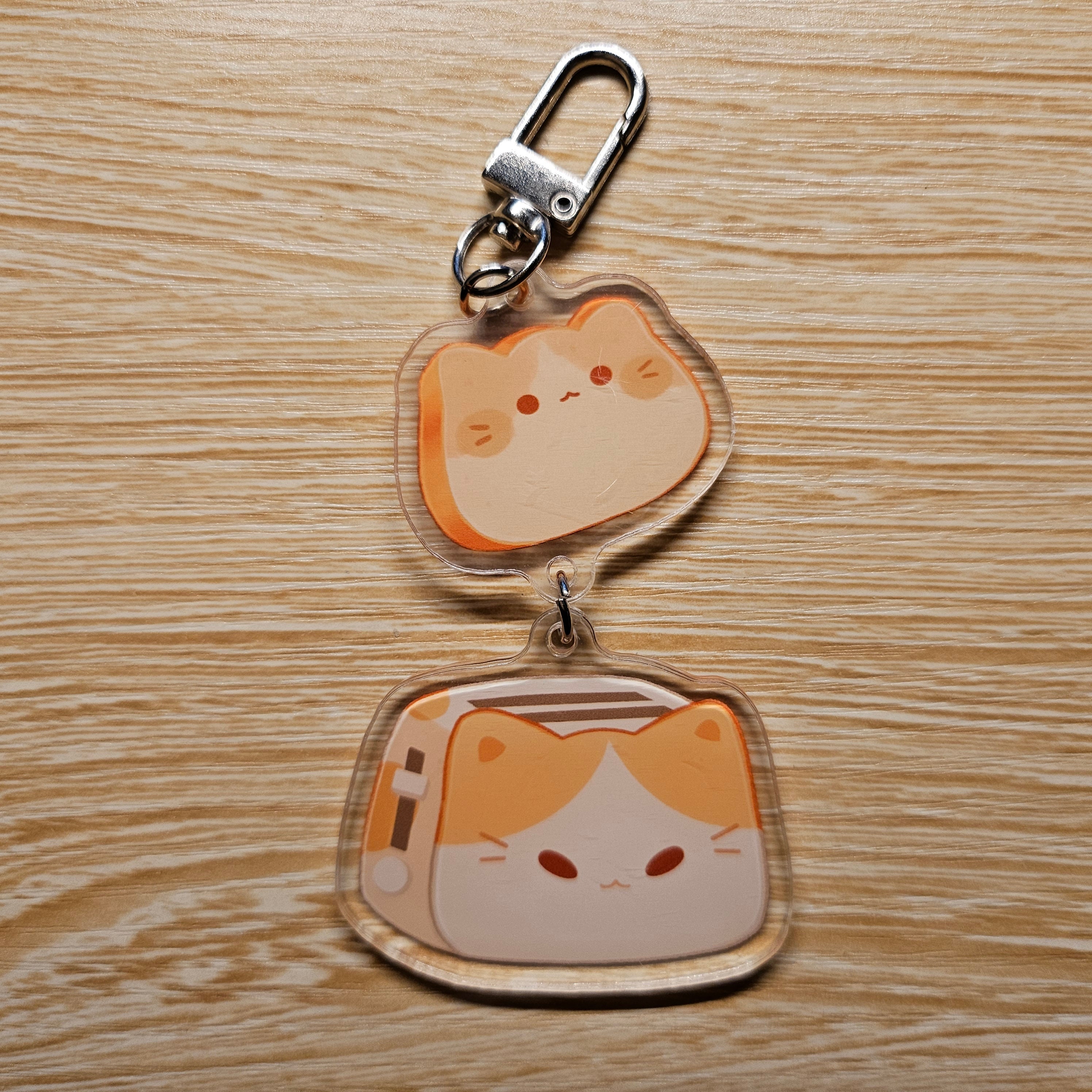 Toaster Bread Cat Frog Linking Charm Acrylic Keychain - Etsy