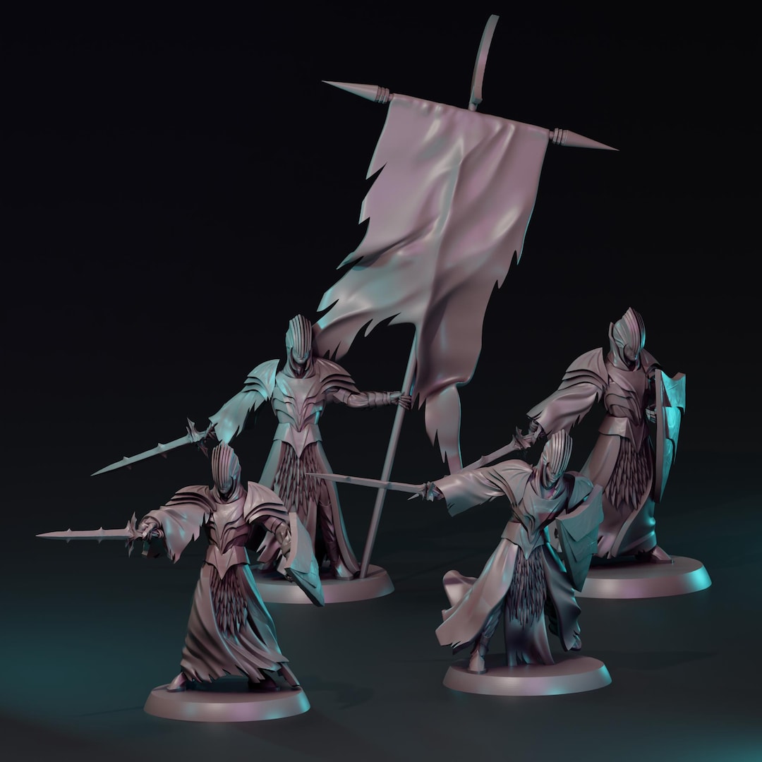 Shadow Born Knight Infantry. 4 Models That Fit Mesbg, Strategy Battle ...