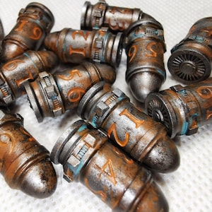 Set of 14 Hand Painted in Rust Effect Dice/bolter Rounds With Box. 3D ...