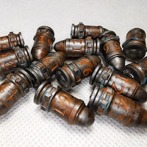 Set of 14 Hand Painted in Rust Effect Dice/bolter Rounds With Box. 3D ...