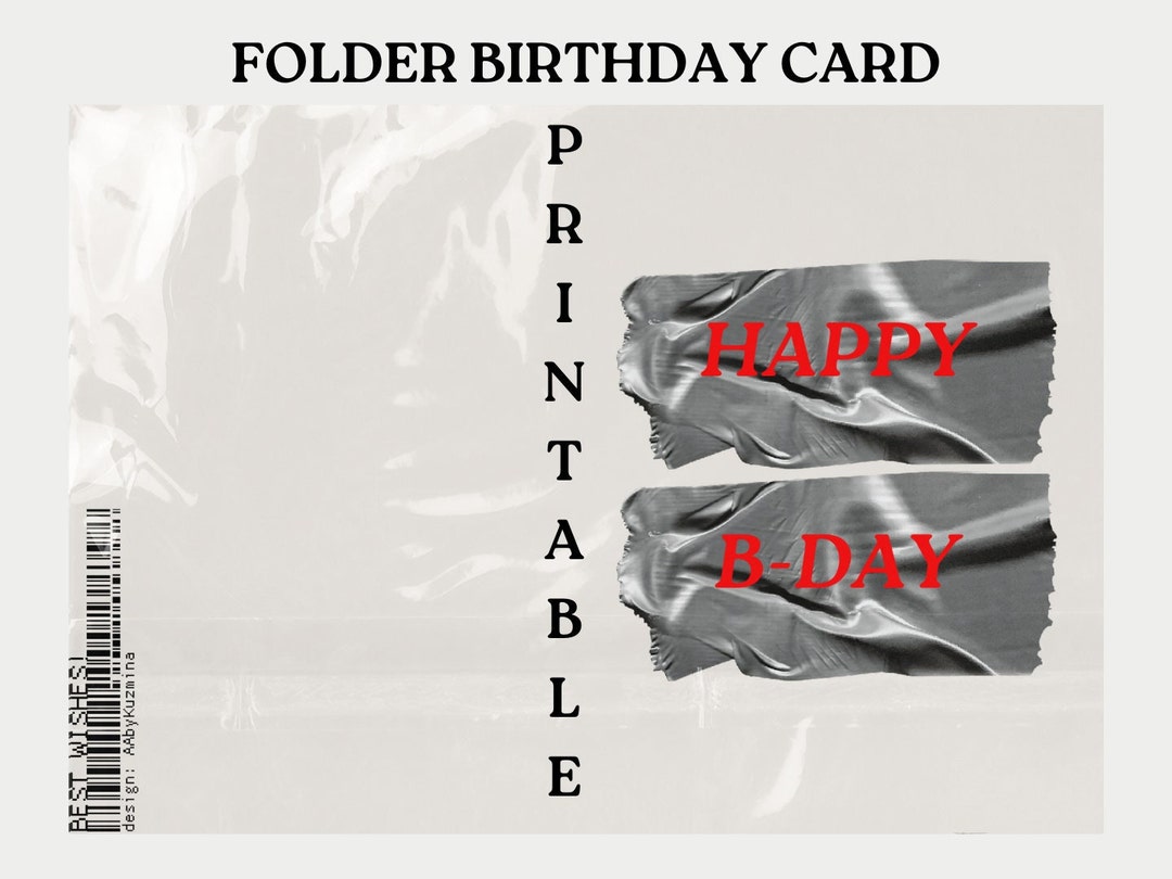 Printable Birthday Cardbirthday Card Downloadablebirthday Folding Card ...