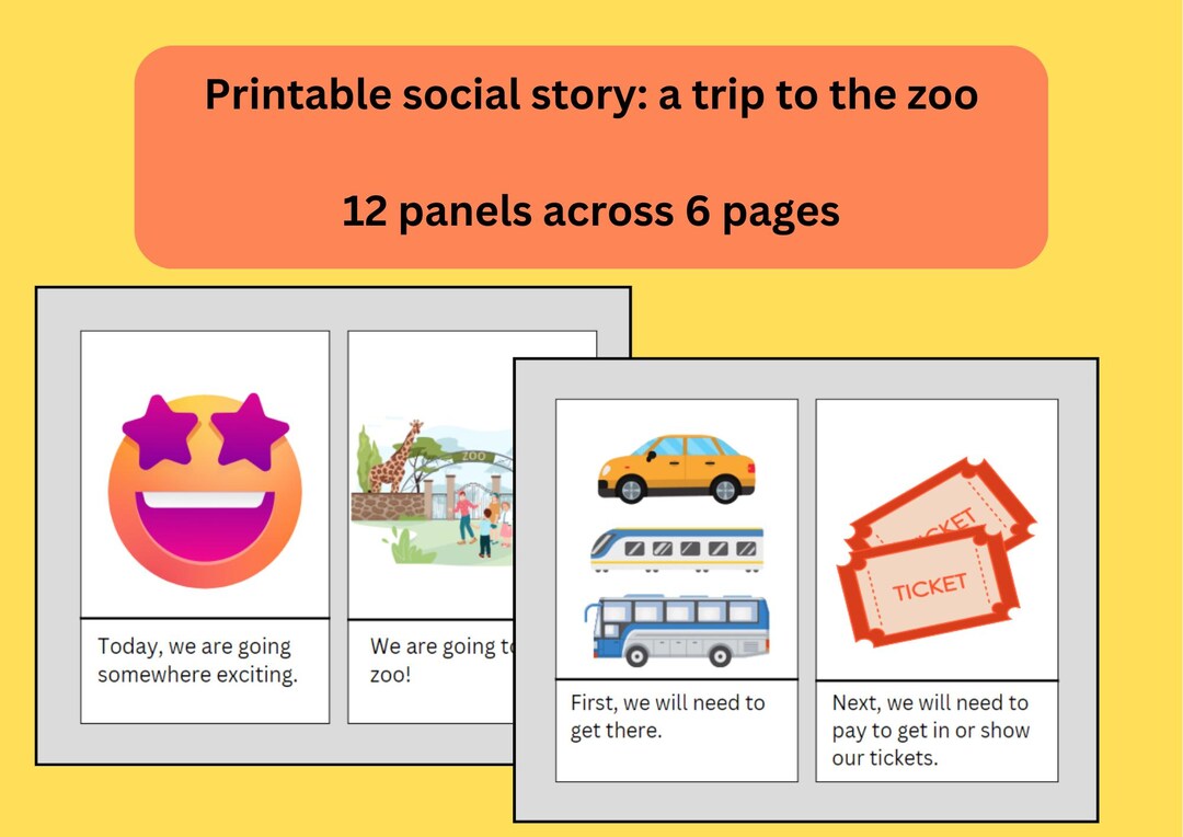 Printable Social Story: a Trip to the Zoo Today. to Support Autistic ...