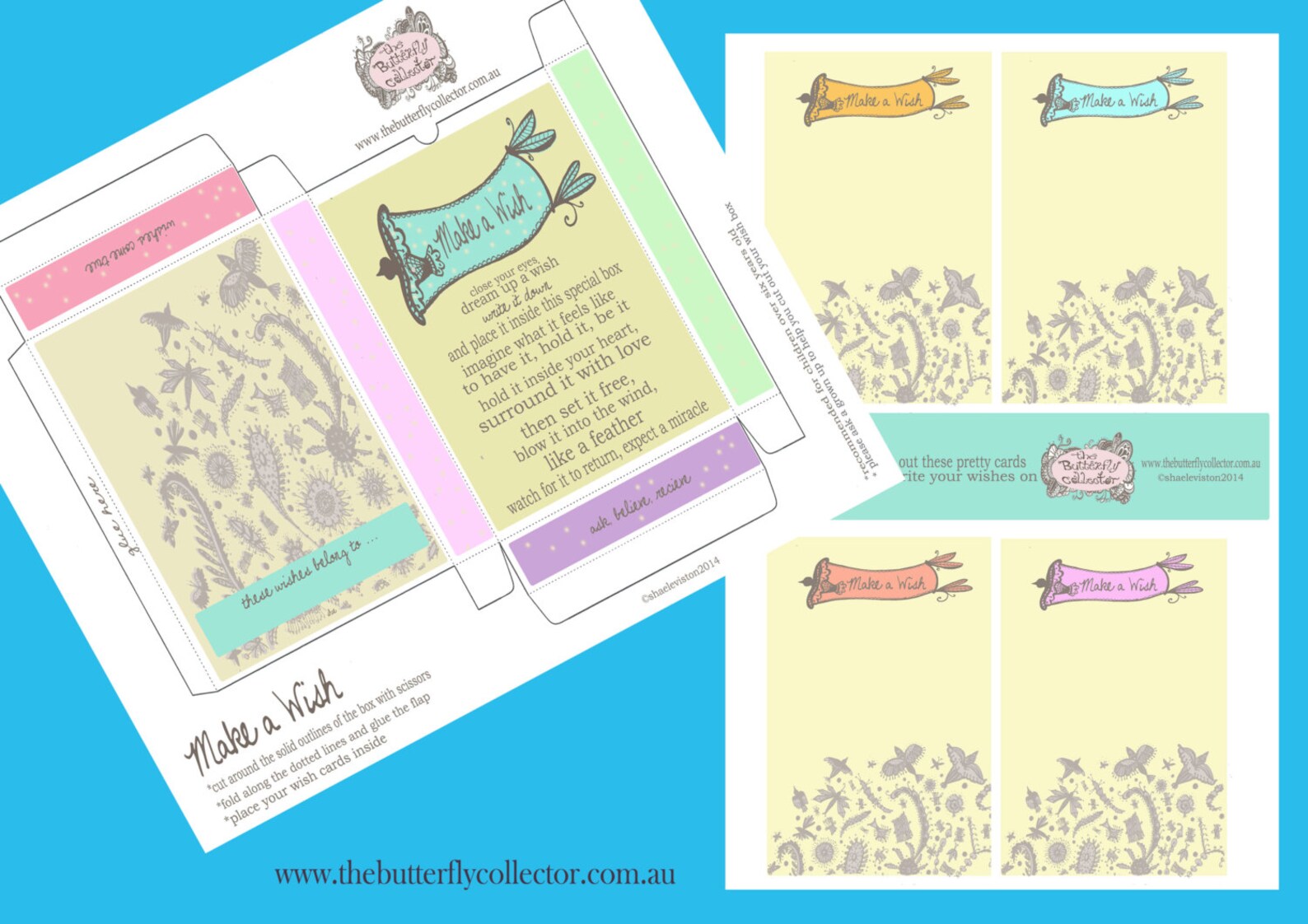 Make a Wish Box and Cards. Printables for Children or Party Favors ...