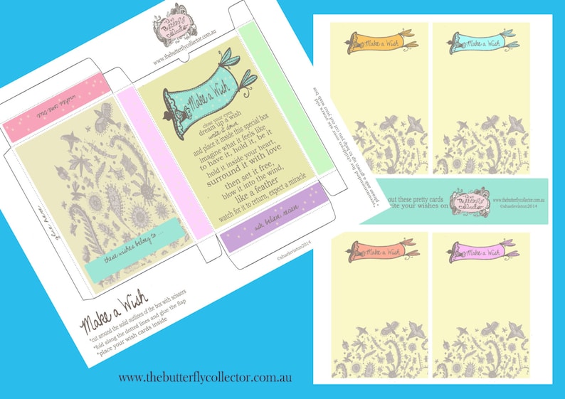 Make a Wish Box and Cards. Printables for Children or Party Favors ...