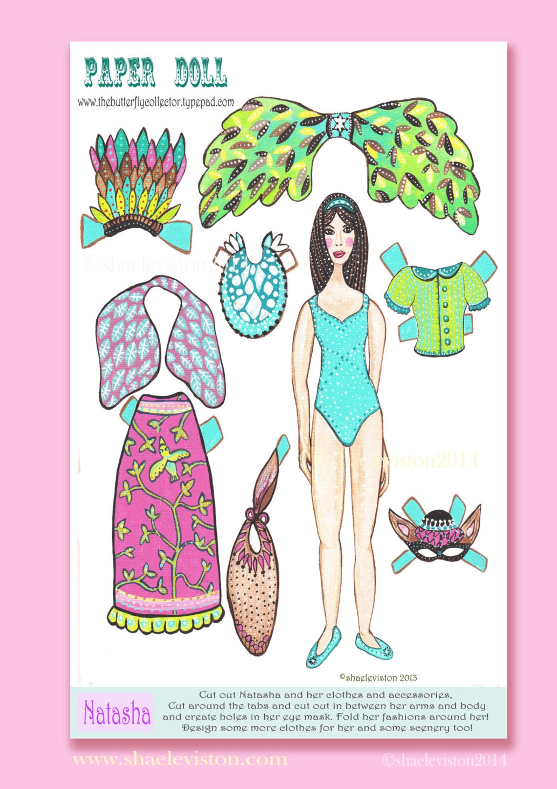 Natasha Paper Doll Girls Paper Craft Printable - Etsy