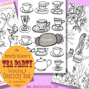 Tea Party Printable Colouring and Creativity Book - Etsy