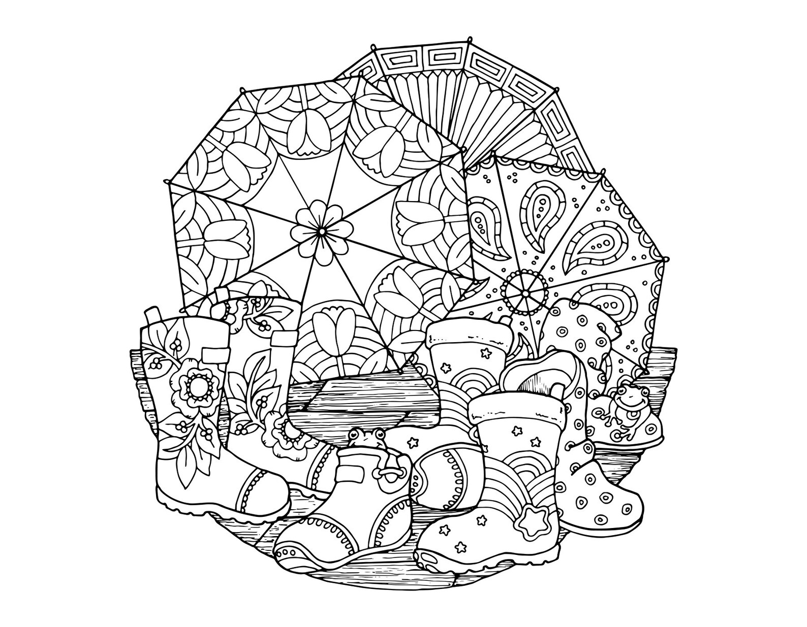 Spring Showers Coloring Page • Adult Coloring Page • Printable Coloring ...