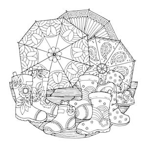 Spring Showers Coloring Page • Adult Coloring Page • Printable Coloring ...