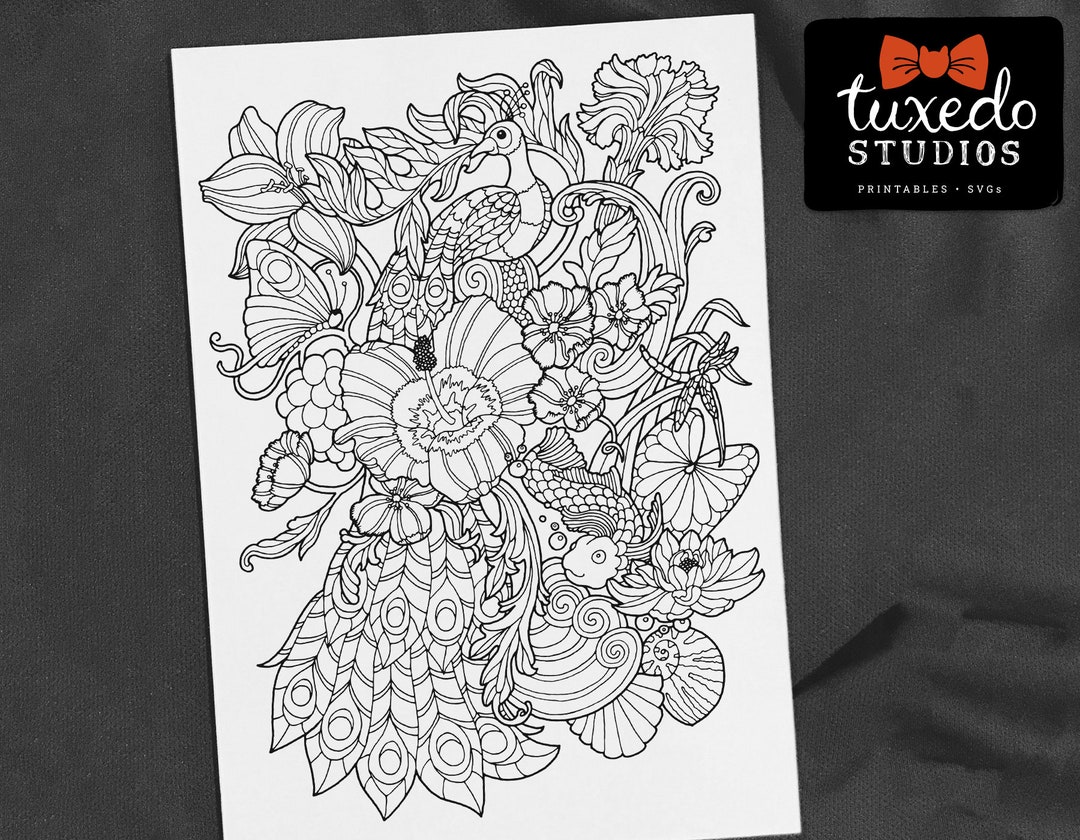 Whimsical Garden II Coloring Page • Adult Coloring Page • Printable ...