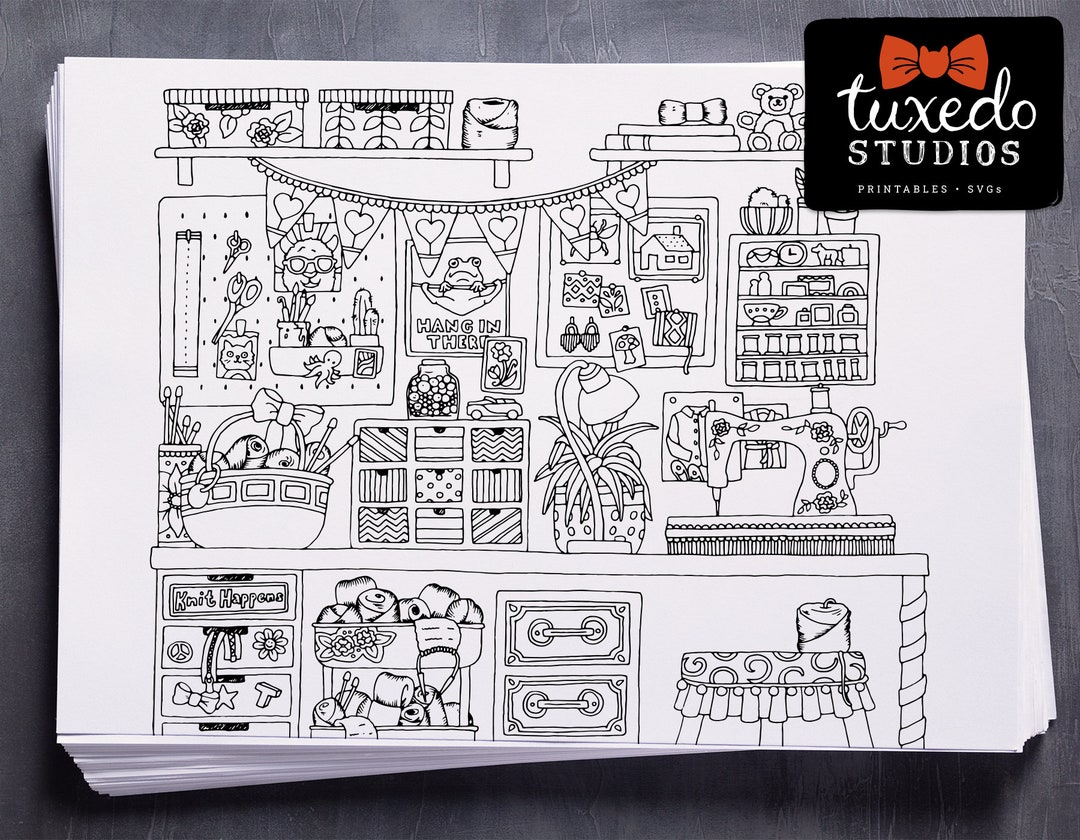 Craft Studio Coloring Page • Adult Coloring Page • Printable Coloring ...