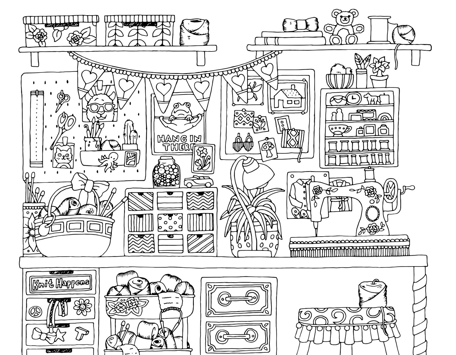 Craft Studio Coloring Page • Adult Coloring Page • Printable Coloring ...