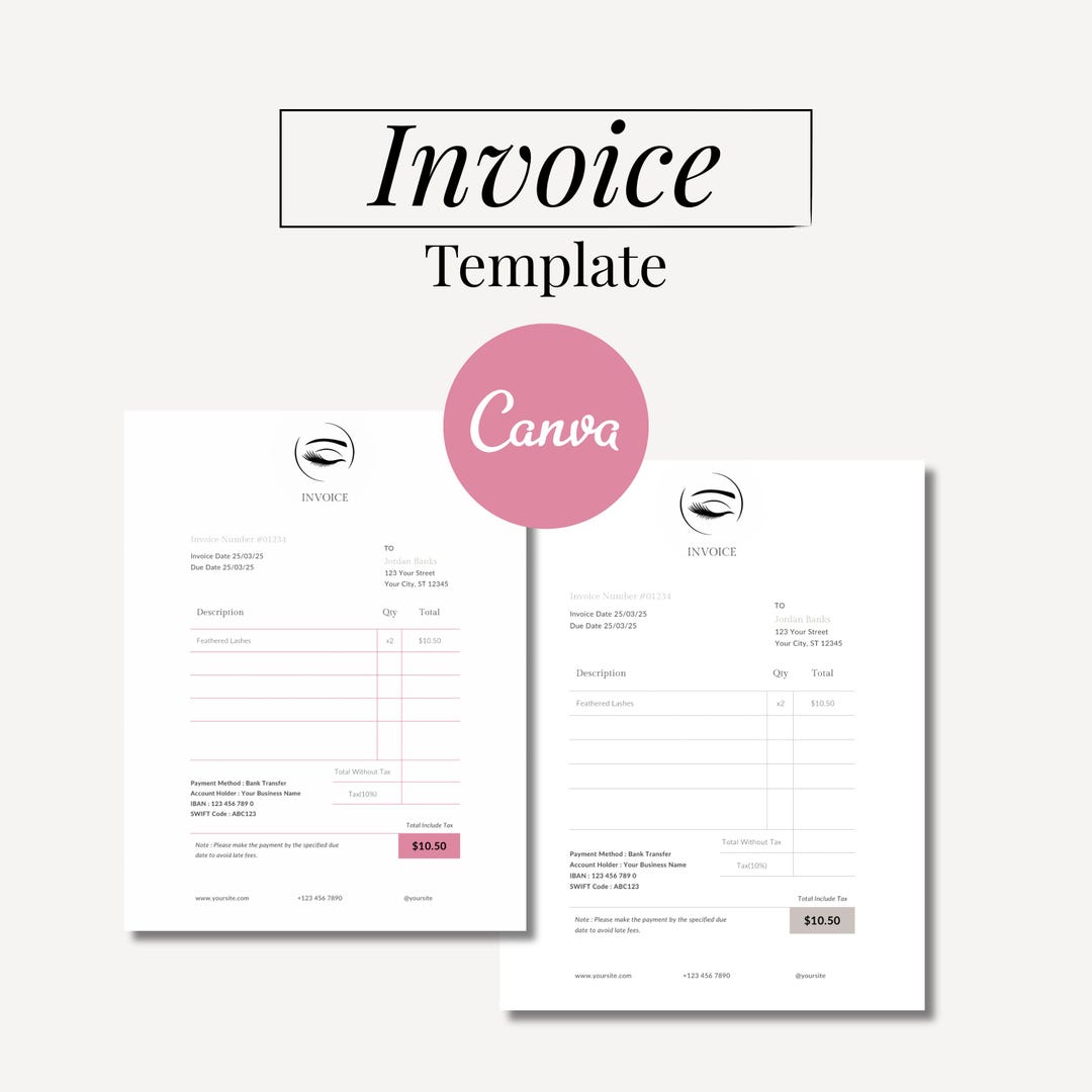 Invoice Template for Small Business, Business Invoice, Editable Invoice ...