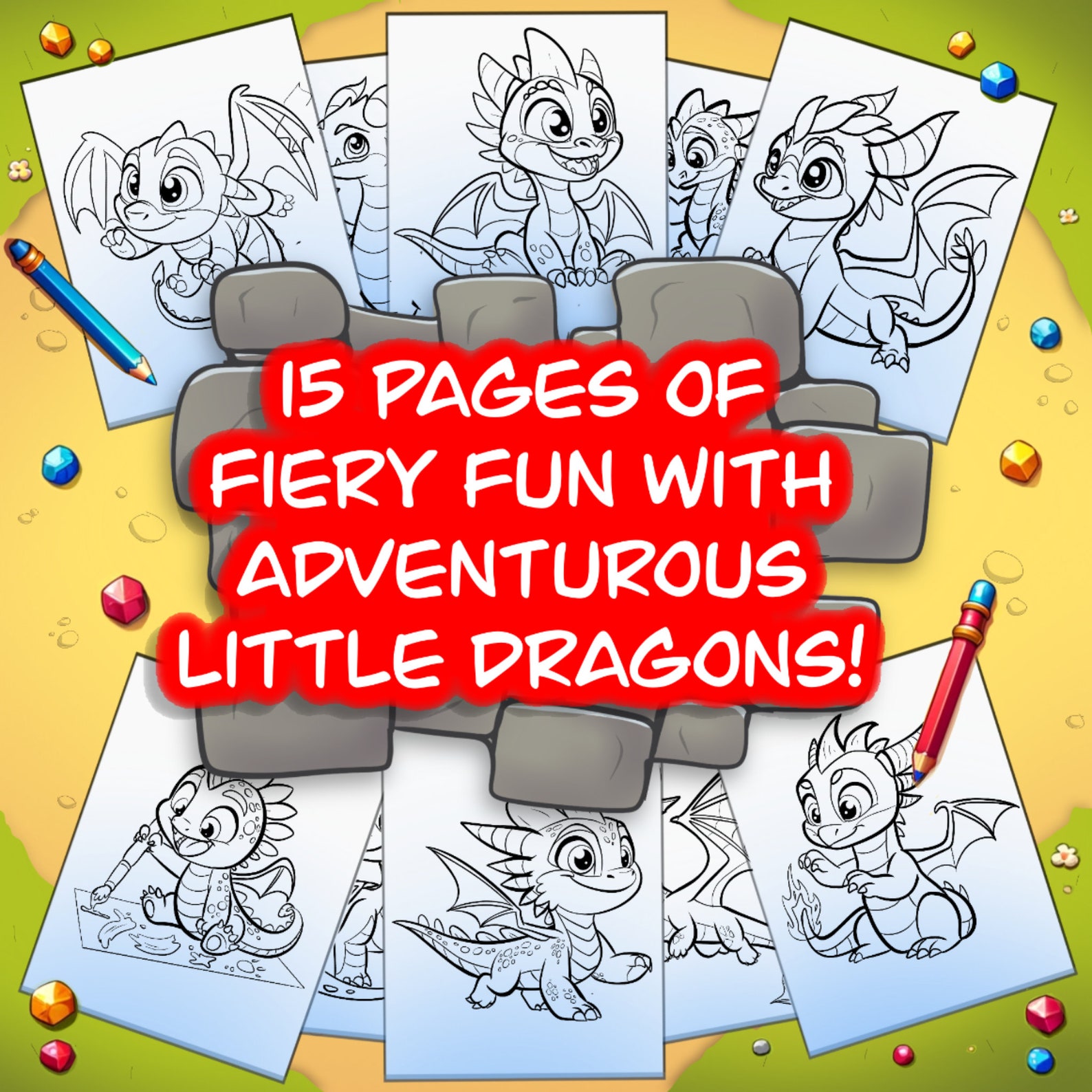 Little Dragon Coloring Pages - *digital Download, Ready to Print* - Etsy