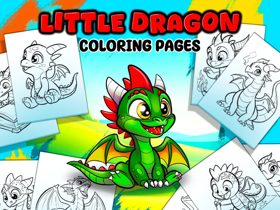 Little Dragon Coloring Pages - *digital Download, Ready to Print* - Etsy