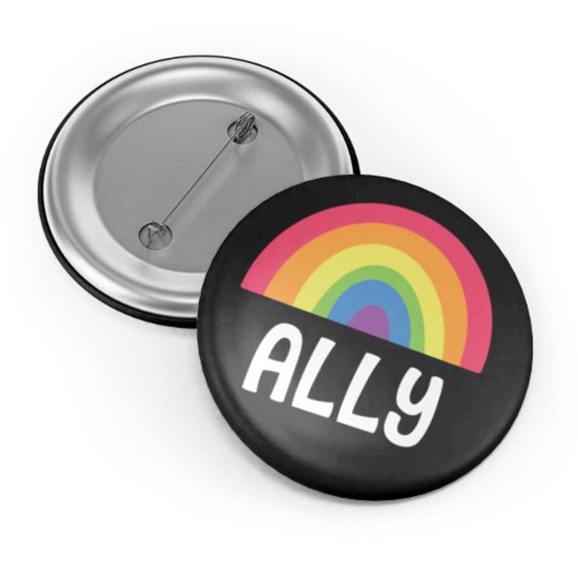 LGBTQ Gay Ally Badge Button Pin 2.25 Pride Rainbow - Etsy.de